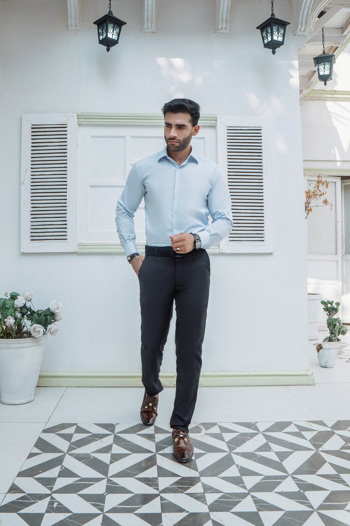 Celestial Blue Plain Formal Shirt – Swaggy